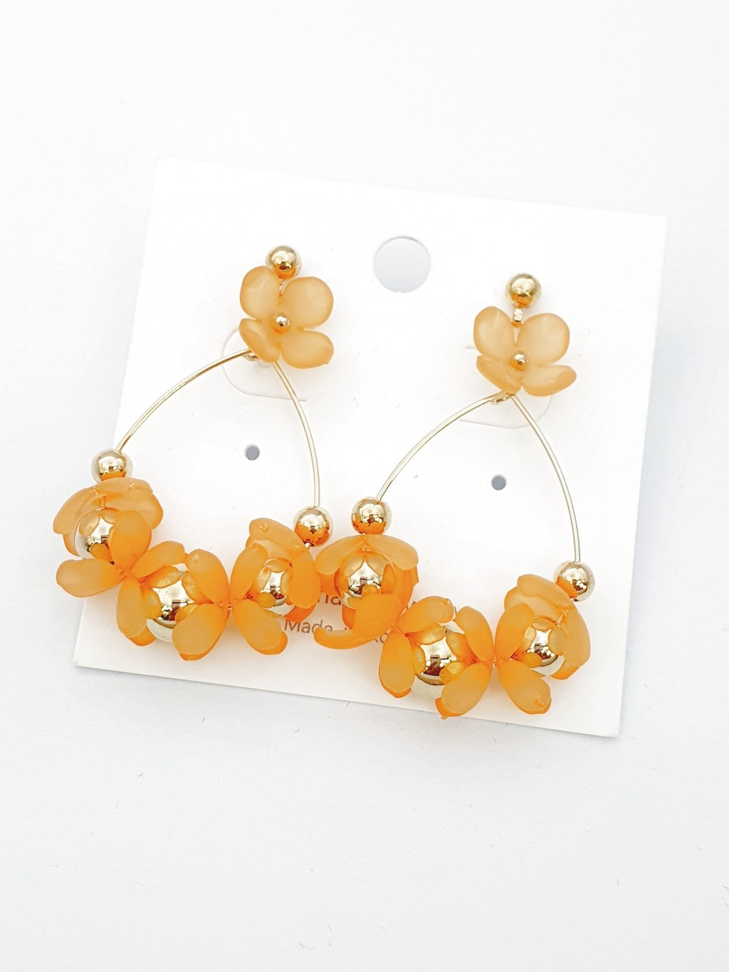 Kayon Orange Flower Hoop Earrings – www.cutecrushco.com