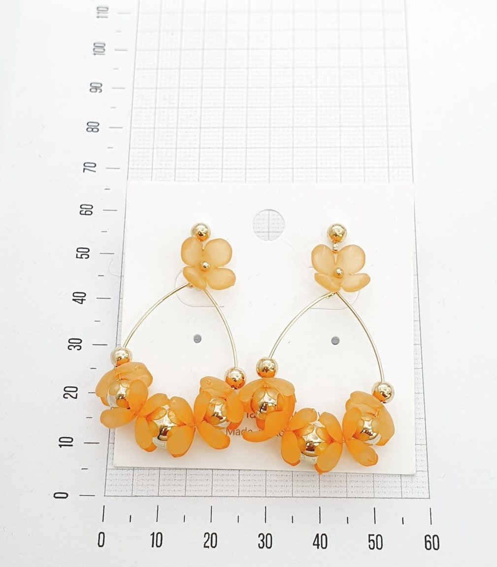 Kayon Orange Flower Hoop Earrings – www.cutecrushco.com