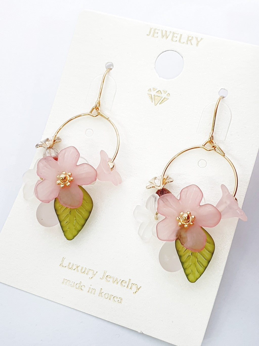 Kayon Pink Floral Hoop Earrings – www.cutecrushco.com