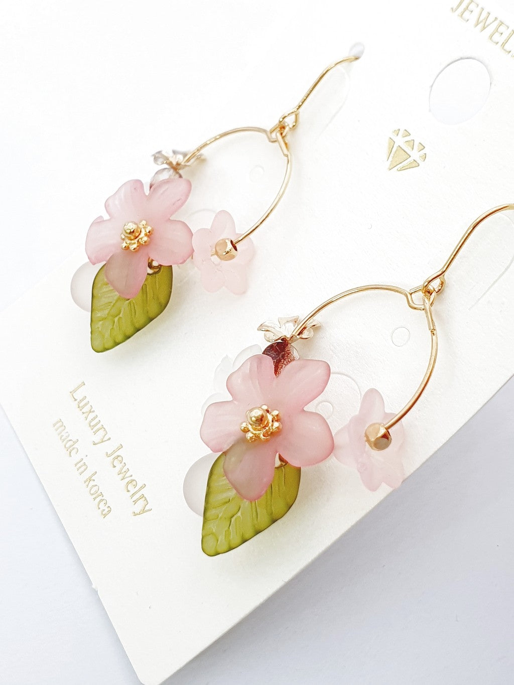 Kayon Pink Floral Hoop Earrings – www.cutecrushco.com