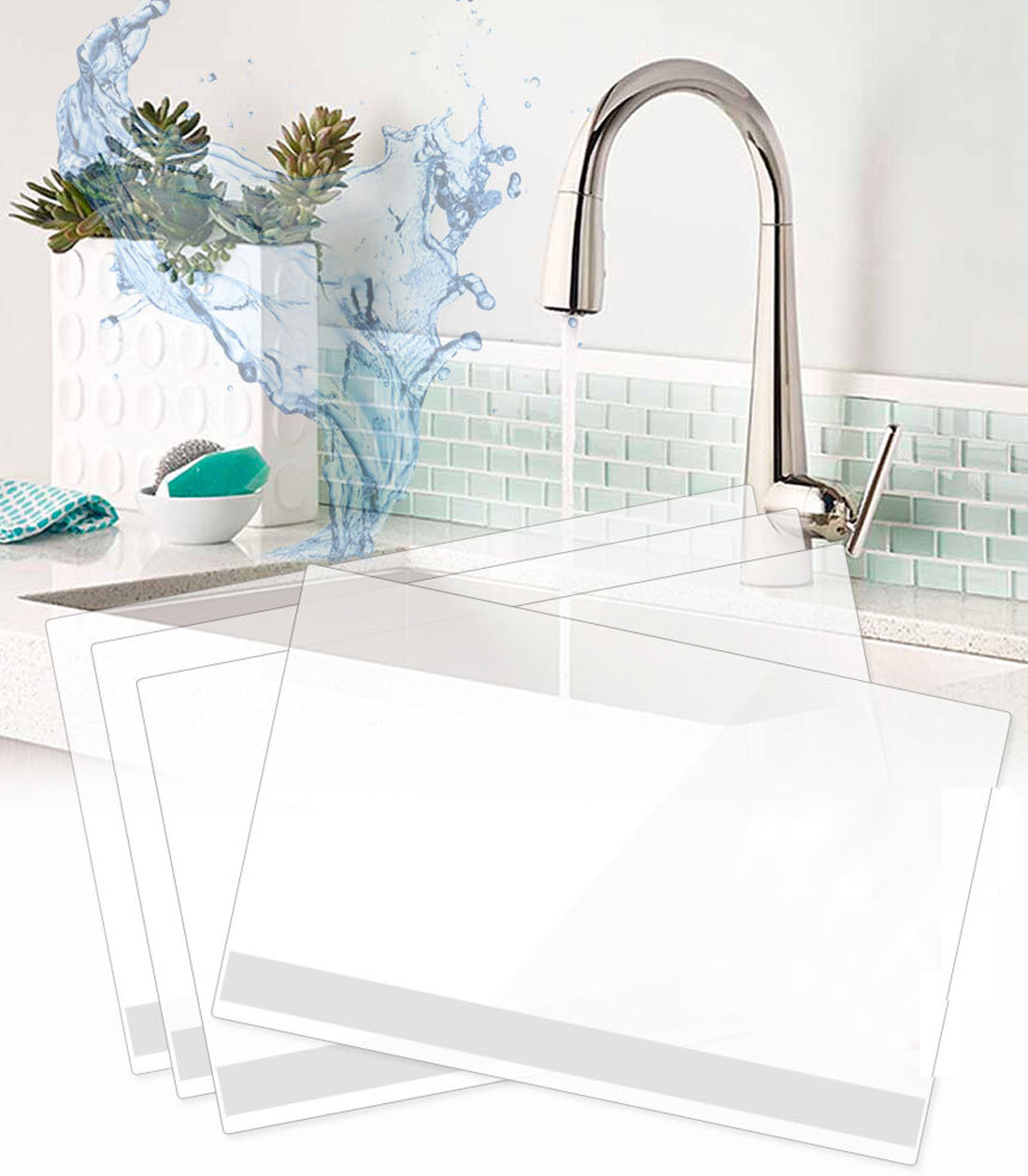 Kitchen Sink Water Splash Blocker Guard 1 Set of 4 Sheets – www ...